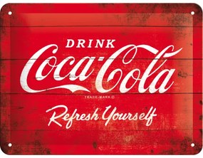 Postershop Plechová cedule - Coca-Cola (Červené logo) 15x20 cm