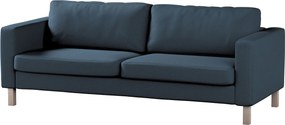 Potah na pohovku IKEA Karlstad 3-místná, nerozkládací, krátký barva modrá látka pletený vzor