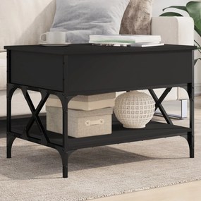Konferenční stolek černý 70 x 50 x 50 cm kompozitní dřevo a kov - Default Title