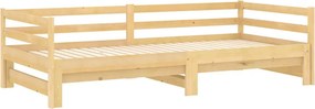 Výsuvná válenda 2× (90 x 200 cm) masivní borové dřevo 3083654