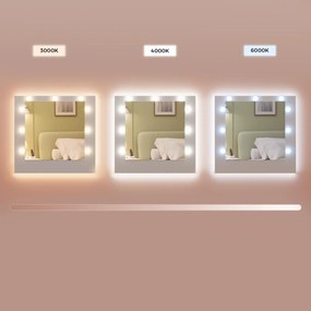 Toaletní stolek s LED osvětlením a nabíjecí stanicí Vasagle Brill 107 cm bílý
