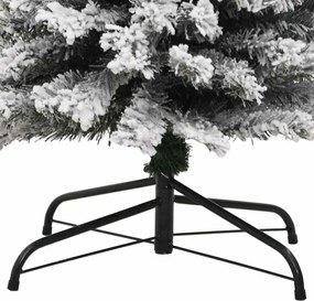 Úzký umělý vánoční stromek zasněžený zelený 240 cm PVC 320956