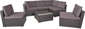 XXXLutz TERASOVÁ SEDACÍ SOUPRAVA 7dílné, kov, plast, sklo, textil Gardenson - Online Only zahradní nábytek - 002836032901