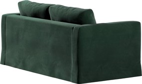 Potah na pohovku IKEA  Karlstad 2-místná , nerozkládací, dlouhý barva zelená látka lesklé, sametová