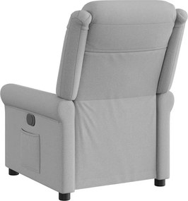 Elektrické polohovací křeslo obláčkově šedé textil 3303303