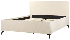 Manšestrová postel 160 x 200 cm béžová VALOGNES Beliani