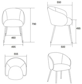 Krémová čalouněná jídelní křesla v sadě 2 ks Eleanor – Actona