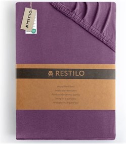 Fialové napínací prostěradlo jersey 220x200 cm Amber – Restilo