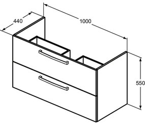 Ideal Standard Tempo Skříňka pod umyvadlo 100 cm, dub pískový E1105OS