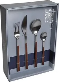 Pinti Inox Sushi Queen Mahogany Satin černozlatá / Sada příborů / 24 k