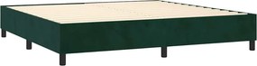 Box spring postel s matrací a LED tmavě zelená 200x200 cm samet 3139586