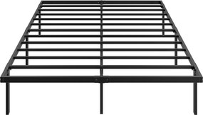 HOMCOM kovový rám postele s úložným prostorem pod postelí, výška 35,5 cm, laťkový rošt, tichý design — bez boxspringu, snadná montáž — 140 × 200 cm, č