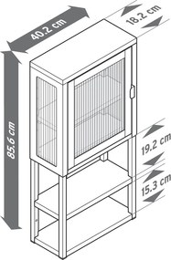 Tchibo - Nástěnná skříňka se skleněnými dvířky - barva: černá