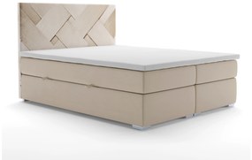 Kontinentální postel 140 cm Melo (béžová) (s úložným prostorem). 1020233