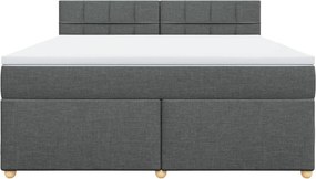 Box spring postel s matrací tmavě šedá 180x200 cm textil 3289060