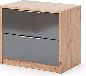 Noční stolek 2š, matný antracit Raymond Mat antracit