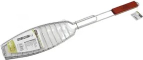 Cattara FISH / Grilovací mřížka / nerezová ocel, dřevěná rukojeť / 35