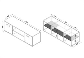 TV stolek Lima, bílá / dub sonoma