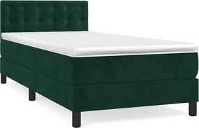 Box spring postel s matrací tmavě zelená 90x190 cm samet 3141518