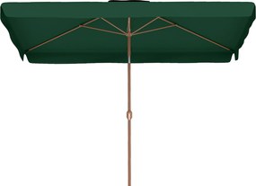 Outsunny Zahradní Slunečník 300x200 cm s Nastavitelným Úhlem, Hliníkovou Tyčí a UV ochranou 50+ pro Terasu a Zahradu Tmavě Zelená | Aosom