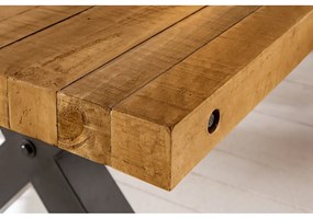 Massive home | Jídelní stůl Thor X Vintage Brown 200 cm masiv borovice 8cm tloušťka desky 38461