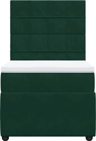 Box spring postel s matrací tmavě zelená 80 x 200 cm samet 3292193