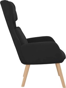 Relaxační křeslo černé samet 341357
