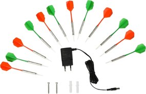 Elektronický terč na šipky s LED displejem vč. 12 šipek, 49 x 55 cm B8-0006