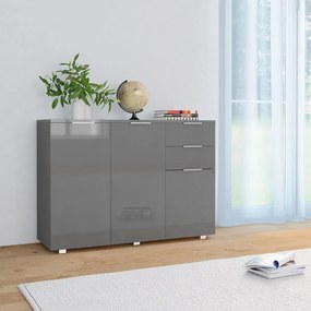 Příborník šedý s vysokým leskem 107x35x80,5 cm 283720