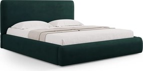 Tmavě zelená čalouněná dvoulůžková postel s úložným prostorem s roštem 160x200 cm Colonel – Cosmopolitan Design