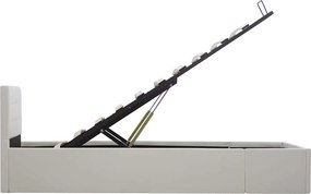 Rám postele zvedací úložný prostor bílý umělá kůže 100 x 200 cm 285517