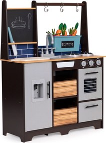Dětská kuchyňka LOLY ECOTOYS s doplňky šedá