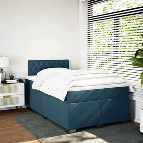 Box spring postel s matrací modrá 120 x 190 cm samet 3288568