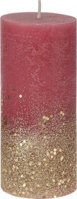 Vánoční svíčka Rustic v tmavě růžové barvě 5 × 11 cm