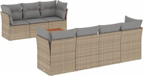 8dílná zahradní sedací souprava s poduškami béžová polyratan 3223504