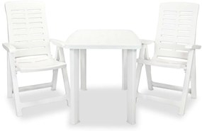 3dílný bistro set plastový bílý 275073