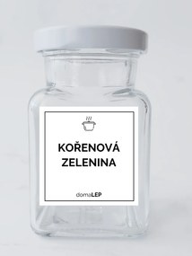 Samolepka na kořenky KOŘENOVÁ ZELENINA bílá 5 × 5 cm tučné písmo