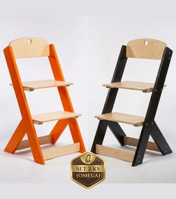 Lucas Wood Style - rostoucí židle OMEGA III zvýhodněný set 2 ks - oranžová +  černá