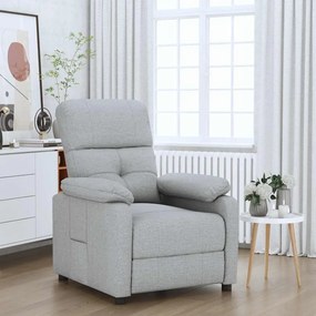 Polohovací křeslo světle šedé textil 289662