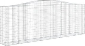 Klenuté gabionové koše 9 ks 400x50x140/160cm pozinkované železo 3145989