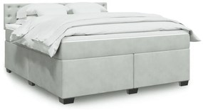 Box spring postel s matrací světle šedá 180x200 cm samet 3286390