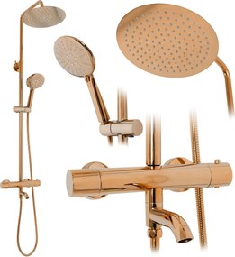 Rea Lungo, sprchový set s termostatem, měděná lesklá, REA-P7997