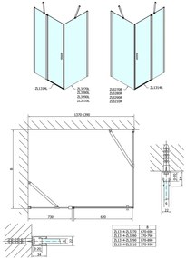 Polysan ZOOM LINE obdélníkový sprchový kout 1400x900mm L/P varianta ZL1314ZL3290