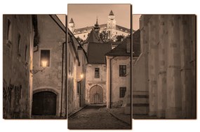 Obraz na plátně - Bratislava staré město s hradem vzadu 1265FC (135x90 cm)