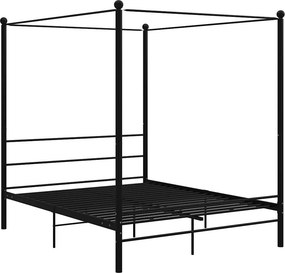 Rám postele s nebesy černý kovový 160 x 200 cm 325063