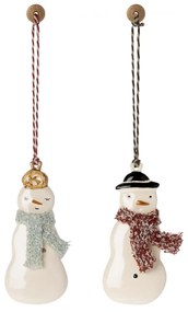 Vánoční plechová ozdoba Snowman - set 2 ks Maileg