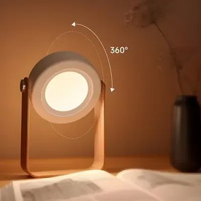 USAMS US-ZB249 bílá / LED lampička / 1200 mAh / USB-C / 360° otočení