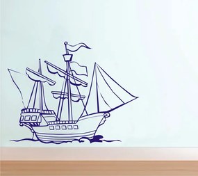WALLVINIL Samolepky na zeď - Loď Barva: Bílá, Velikost: 78x60 cm, Pravá / Levá: Levá (dekorace směřuje/dívá se doleva)