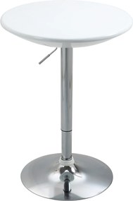 HOMCOM Barový stůl moderní jídelní stůl výškově nastavitelný kovový ABS lakovaný bílá Ø61 x 76-97 cm do kuchyně a obývacího pokoje | Aosom.de