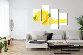 Vícedílný obraz Čerstvá Citronová Šťáva Nedostatek Nedostatek Plátno Canvas 120x75
